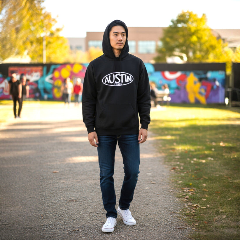 Austin Texas Hoodie - Black – Cosmosb2b